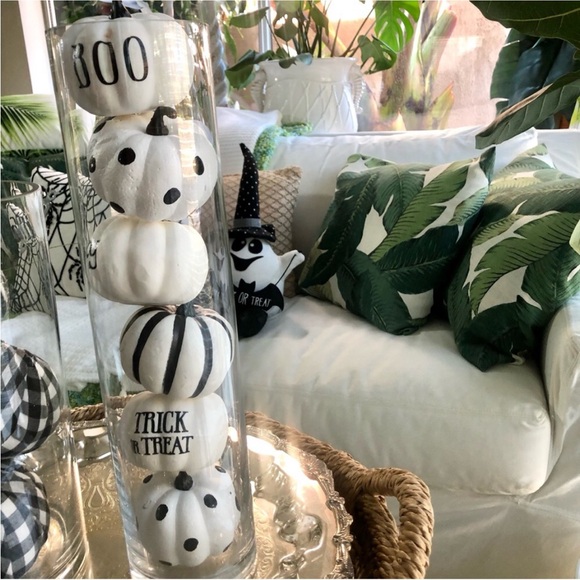 Halloween | Accents | New Glass Vase Buffalo Check Pumpkins | Poshmark